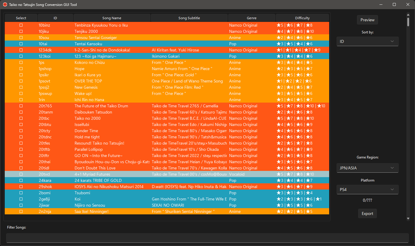 Taiko no Tatsujin - Song Conversion Tool Switch - Switch Rom Hacks (Hack Utilities) - GameBrew